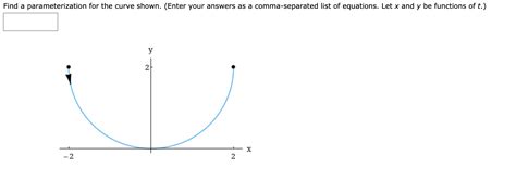 Solved Find A Parameterization For The Curve Shown Enter Chegg