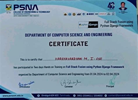 Harshavardhan M On Linkedin Python Full Stack Fusion Using Django