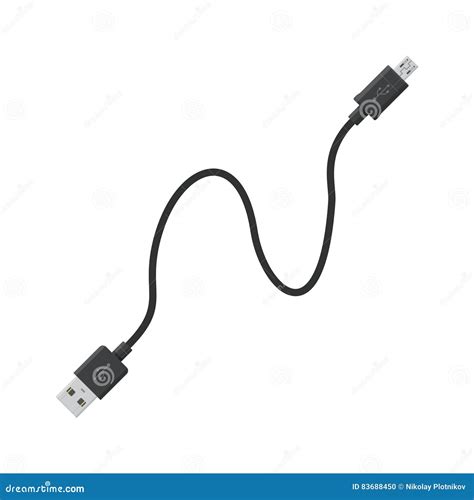 Cabo Do Conector De Cabo De Usb Isolado No Fundo Branco Ilustra O Stock Ilustra O De Linha