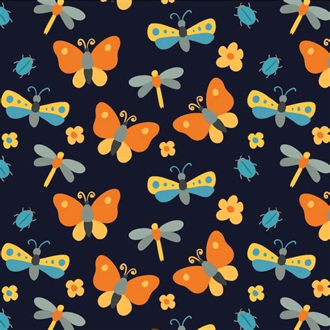 Premium Vector Bugs Pattern Design