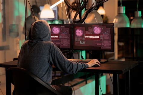 Premium Photo Mysterious Spy Hacking Government Server To Steal Data