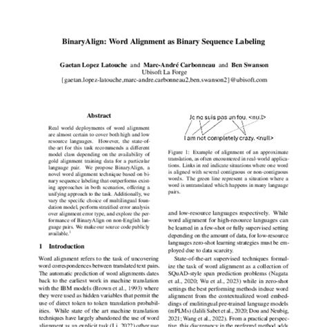 Binaryalign Word Alignment As Binary Sequence Labeling Acl Anthology