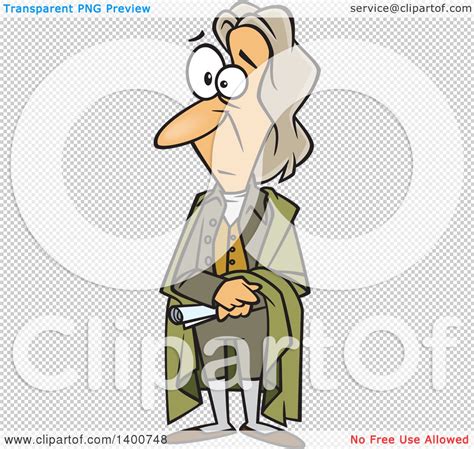 Clipart Of A Cartoon Man John Locke Standing And Holding A Document Royalty Free Vector
