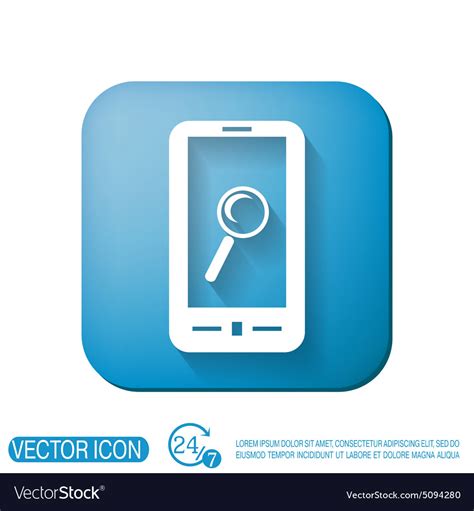 Smartphone Magnifying Glass Royalty Free Vector Image