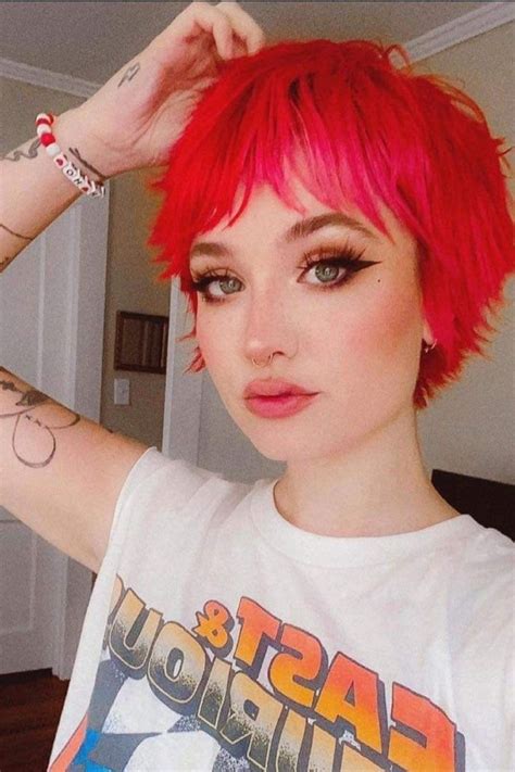 Pixie Shag Embrace The Short And Bold Short Punk Hair Pink Short