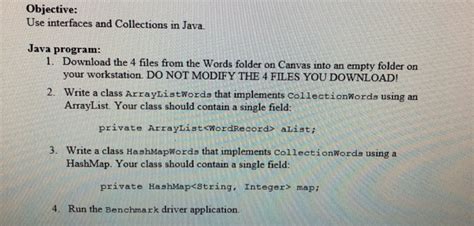 Solved Objective Use Interfaces And Collections In Java