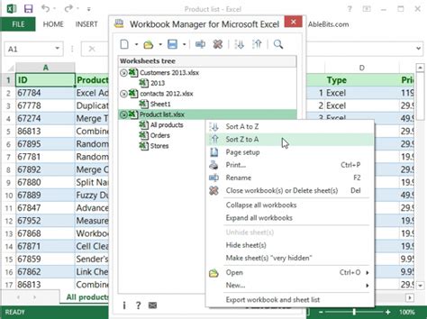 excel worksheets tabs