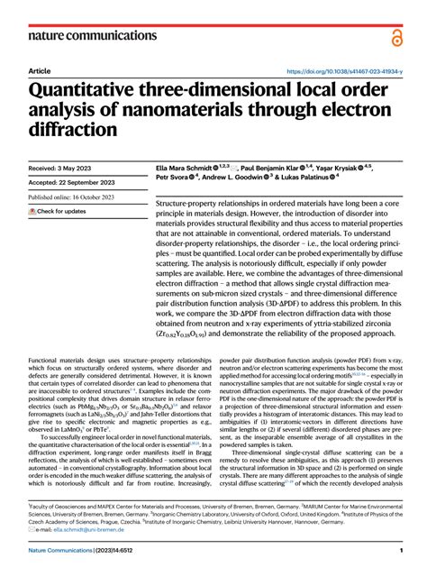Pdf Quantitative Three Dimensional Local Order Analysis Of Nanomaterials Through Electron