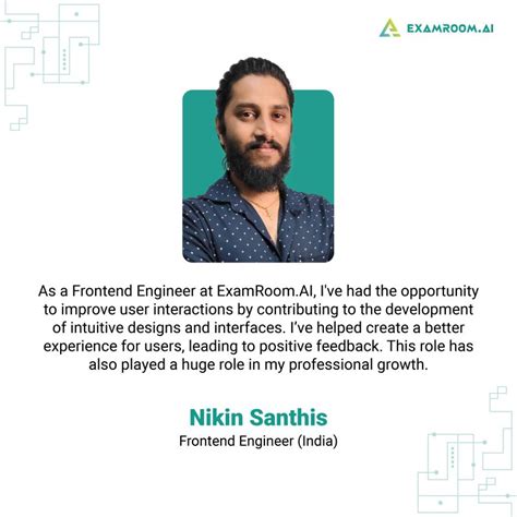 examroom ai® employee spotlight nikin santhis examroom ai® posted on