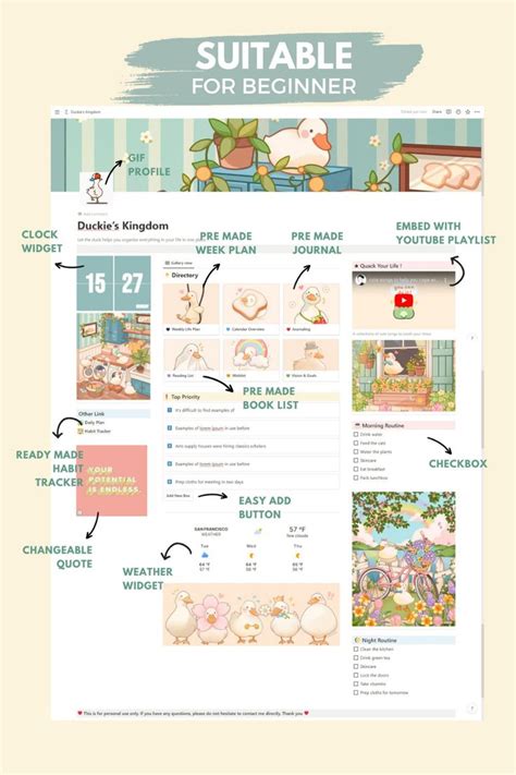 Cute And Functional Notion Template For Teachers Notions Planner Template Life Planner