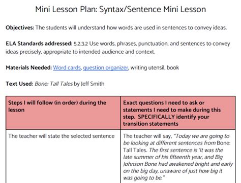Syntax And Sentences Mini Lesson Made By Teachers