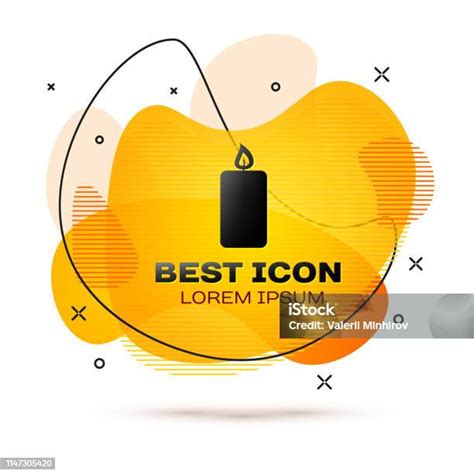 검은 불타는 촛불 아이콘 흰색 배경에 고립입니다 구식 조명 촛불 불타는 불꽃 원통형 방향족 촛불 스틱 유체 색상 배너입니다 벡터 일러스트 교회에 대한 스톡 벡터 아트 및