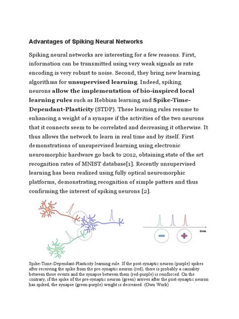 Advantages Of Spiking Neural Networks Pdf Artificial Neural Network