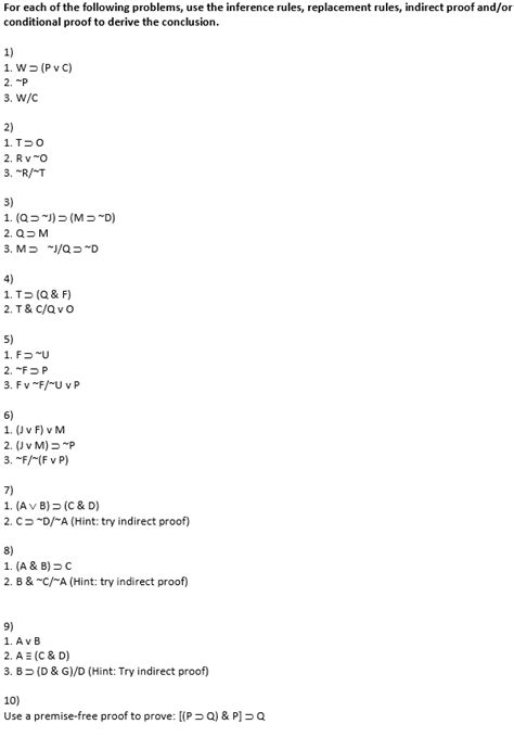 For Each Of The Following Problems Use The Inference Chegg