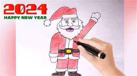 رسم بابا نويل رسم سهل بابا نويل 2024 Drawing Santa Clause Youtube