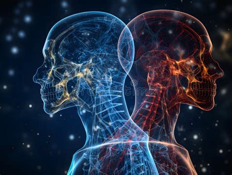 Neural Network In The Human Skull Scientific Concepts Illustration Of