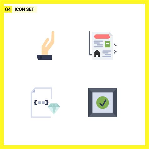 Mobile Interface Flat Icon Set Of 4 Pictograms Of Alms Document