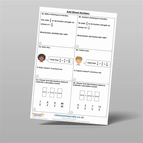 Year 6 Add Mixed Numbers Reasoning And Problem Solving Resource