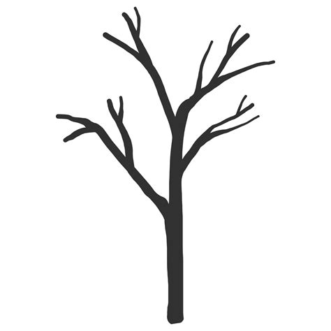 Hand Drawn Naked Tree Silhouette Png