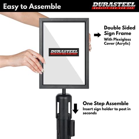 Durasteel Double Sided Stanchion Sign Holder Portrait Display Wayfair