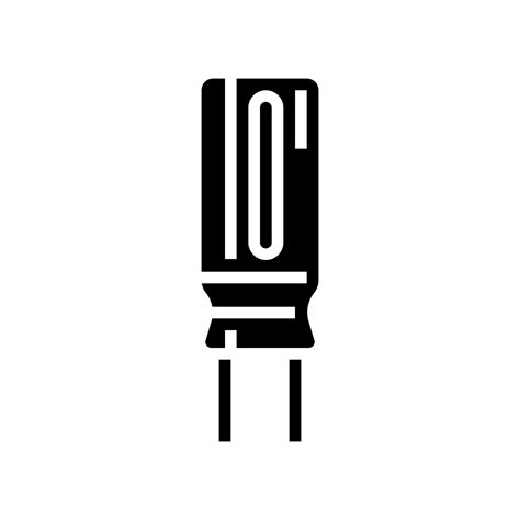 Electrolytic Capacitor Electronic Component Glyph Icon Vector