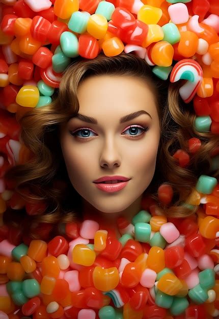 Premium Ai Image Candies Girl Hot Model Face Candy Face
