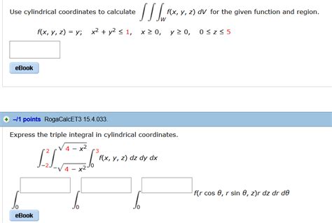 Solved 1 L Use Cylindrical Coordinates To Calculate Fx Y