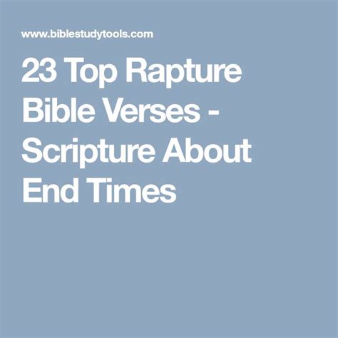 23 Top Rapture Bible Verses Scripture About End Times Rapture Bible