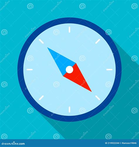Compass Icon With Arrow In Flat Style Travel Device For Determining Location And Direction Of