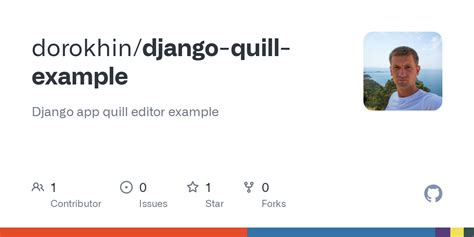 GitHub Dorokhin Django Quill Example Django App Quill Editor Example