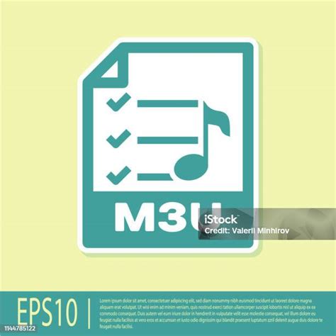 녹색 M3u 파일 문서 아이콘입니다 다운로드 M3u 버튼 아이콘 노란색 배경에 고립 M3u 파일 기호입니다 벡터 일러스트 0명에 대한 스톡 벡터 아트 및 기타 이미지