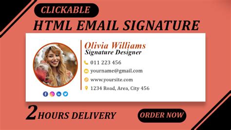 Create Html Email Signatures Clickable Email Signatures By Ayeshairfanch Fiverr