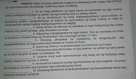 PANUTO Mula Sa Iyong Natutunan Tungkol Sa StudyX