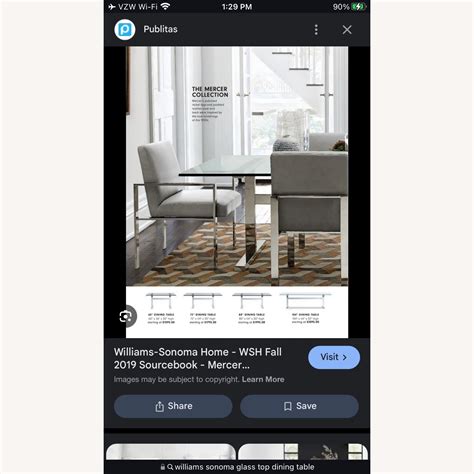 Williams Sonoma Mercer Glass Dining Table Aptdeco