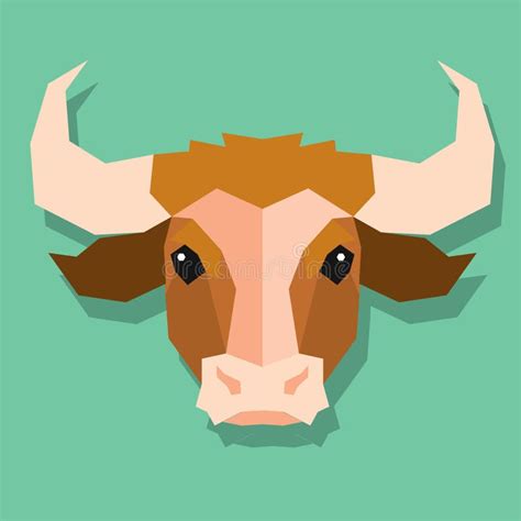 Angular Bull Portrait Vector Stock Vector Illustration Of Cattle