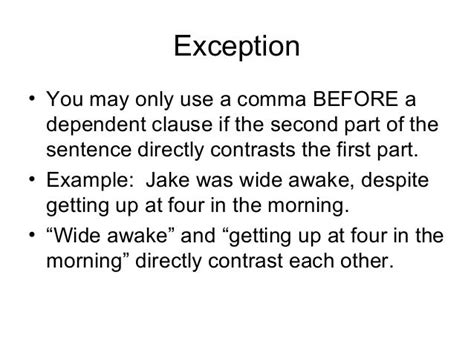 Dependent Clause Comma Practice 9 17 1