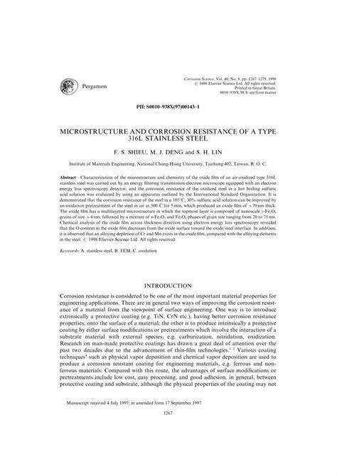 Pdf Microstructure And Corrosion Resistance Of A Type 316l Stainless Steel Dokumen Tips