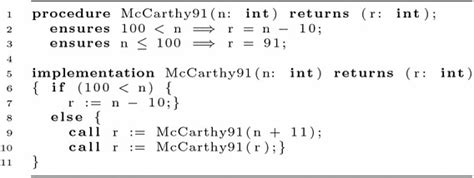Example Mccarthy 91 Function In Boogie Download Scientific Diagram