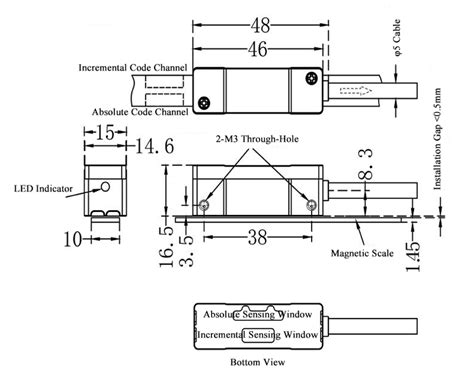 Absolute Magnetic Linear Encoder 2 2mm