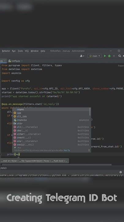 simple telegram id bot with pyrogram shorts youtube