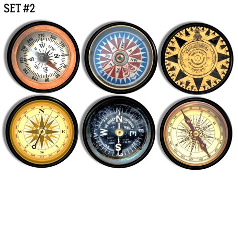 Antique Nautical Compass Rose Knobs Vintage Maritime Bathroom Pulls