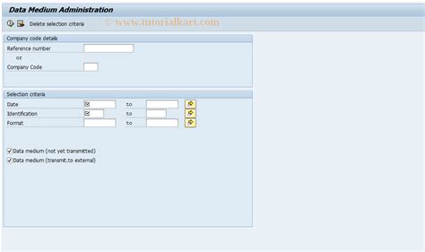 FDTT SAP Tcode Treasury Data Medium Administration