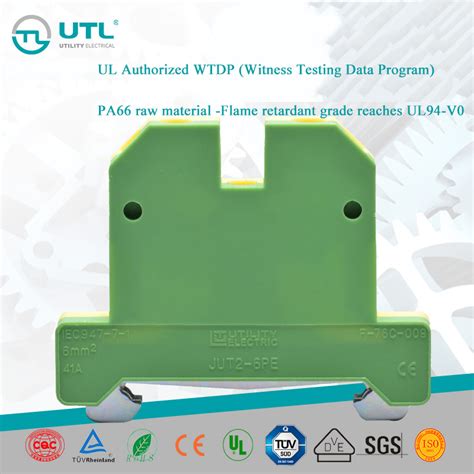6mm2 Pe Terminal Block Weidmuller Sak6 Wiring Terminal Block Jut2 6pe Feed Through Terminal
