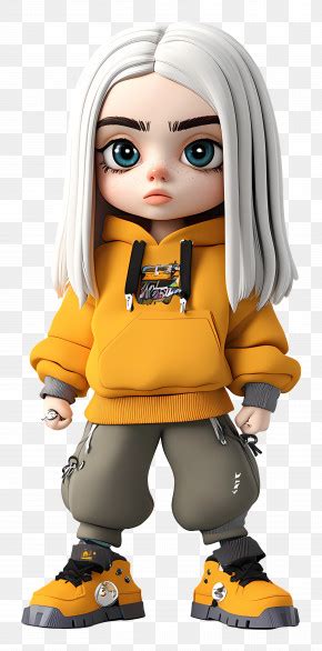 Billie Eilish Animated Cartoon Character Figure Png