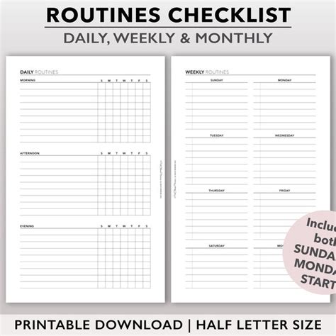 Weekly Task Printable Etsy
