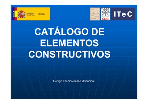 CatÁlogo De Elementos Constructivos