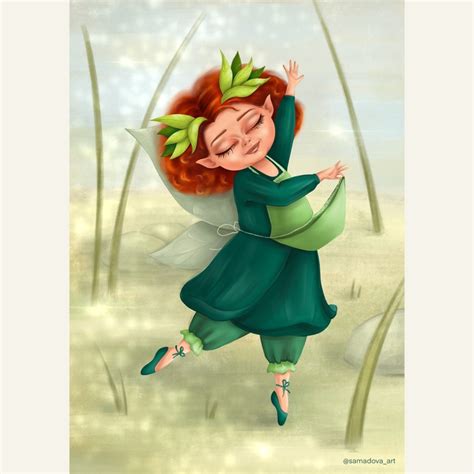 Иллюстрация Фея танцует в стиле 2d книжная графика персонажи