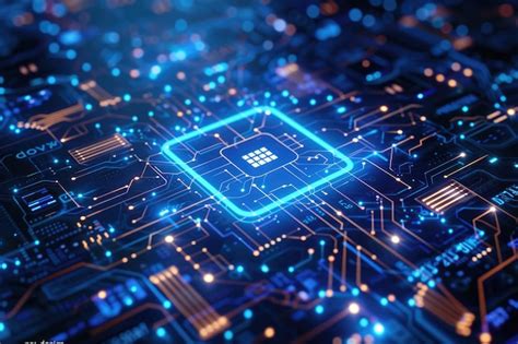 Artificial Intelligence Chip Cyber Style Premium Ai Generated Image