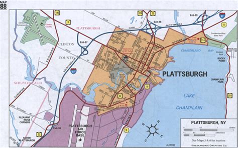 Map Of Plattsburgh Ny Street Map Of Plattsburgh City Road Map Of