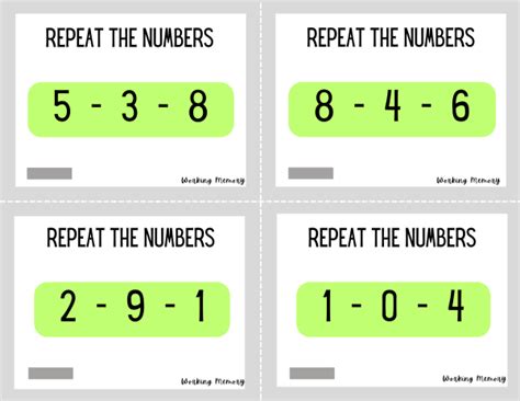 Working Memory Task Cards Executive Functioning Development The Principal Exchange